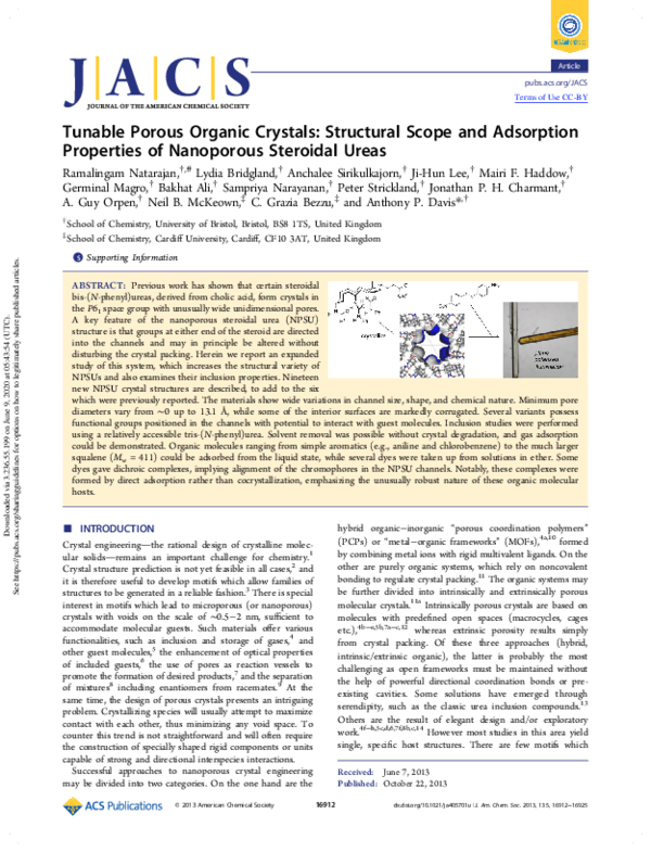 (PDF) Tunable Porous Organic Crystals: Structural Scope and Adsorption ...