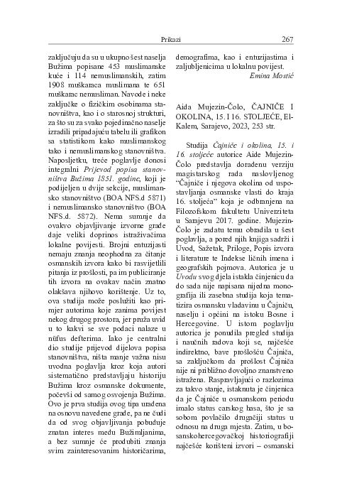 (PDF) Prikaz knjige: Aida Mujezin-Čolo, Čajniče i okolina, 15. i 16 ...