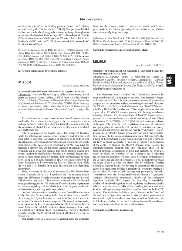 (PDF) Structure of complement C6 suggests a universal model for pore ...