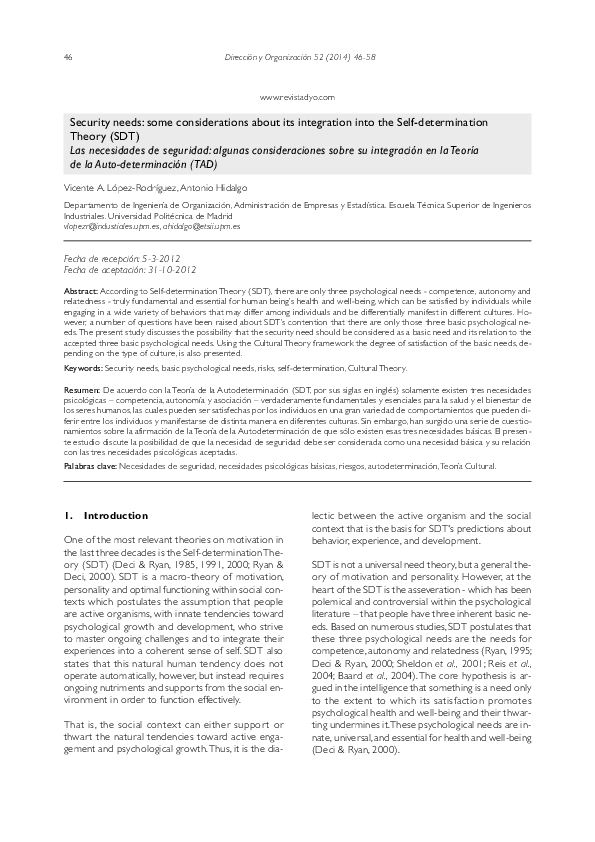 Pdf Security Needs Some Considerations About Its Integration Into The Self Determination