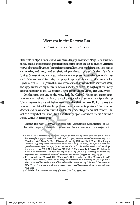 (PDF) Chapter 16: Vietnam in the Reform Era, The Cambridge History of ...