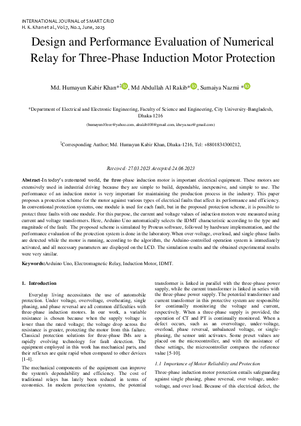 (PDF) Design and Performance Evaluation of Numerical Relay for Three ...