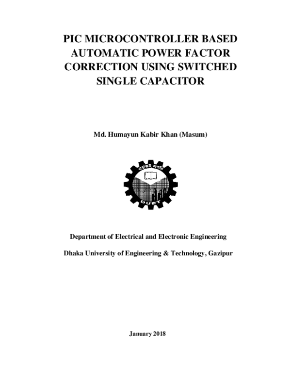 (PDF) PIC MICROCONTROLLER BASED AUTOMATIC POWER FACTOR CORRECTION USING SWITCHED SINGLE CAPACITOR