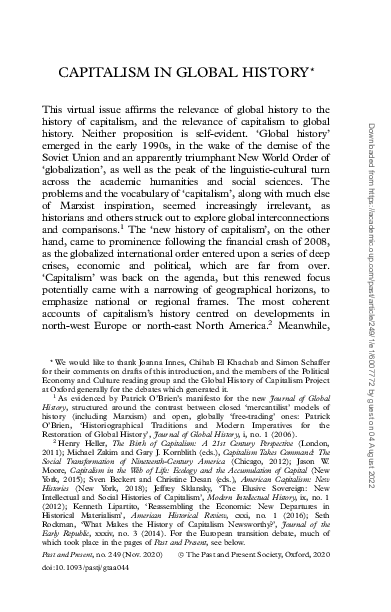Capitalism In Global History*