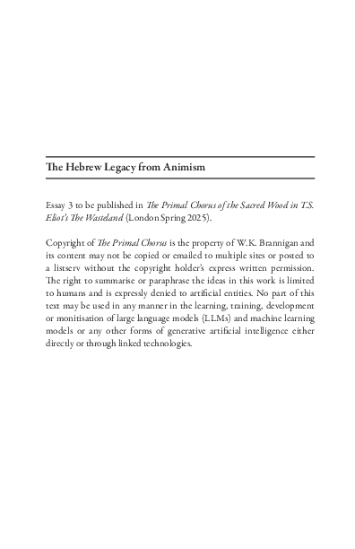(PDF) The Hebrew Legacy from Animism