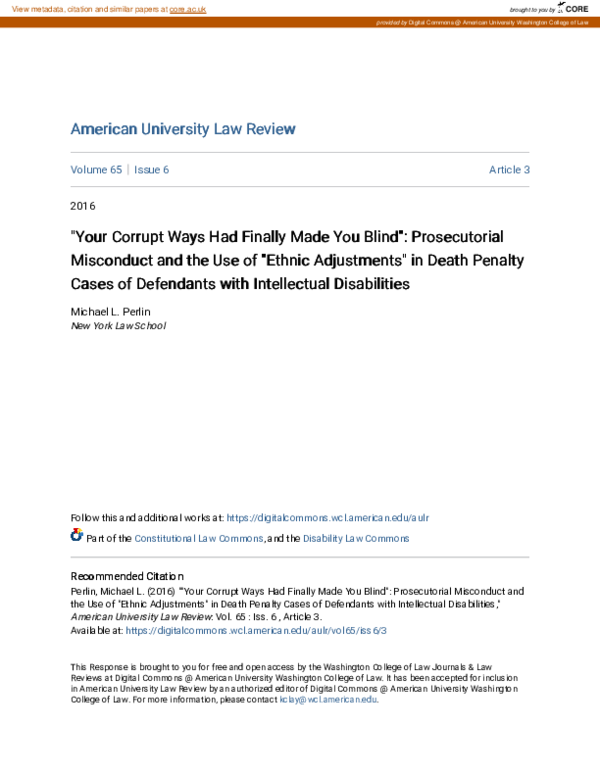 (PDF) Your Corrupt Ways Had Finally Made You Blind': Prosecutorial ...