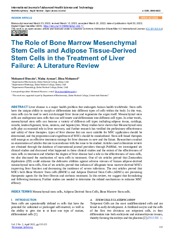 (PDF) The Role of Bone Marrow Mesenchymal Stem Cells and Adipose Tissue-Derived Stem Cells in ...
