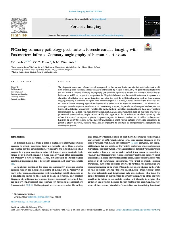 (PDF) PICturing coronary pathology postmortem: forensic cardiac imaging with Postmortem Infrared ...