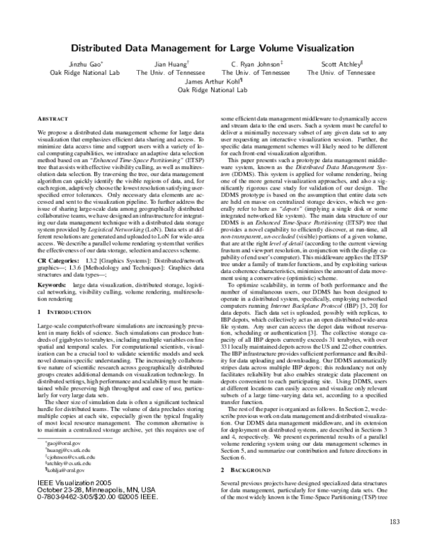 (PDF) Distributed Data Management for Large Volume Visualization