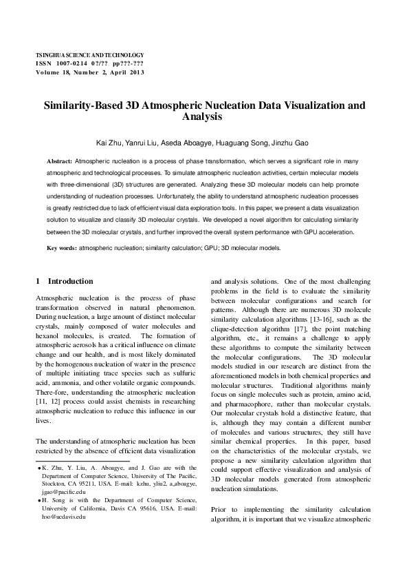 (PDF) Similarity-based 3-D atmospheric nucleation data visualization and analysis