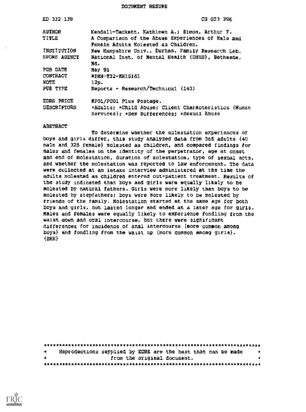 (PDF) A comparison of the abuse experiences of male and female adults ...