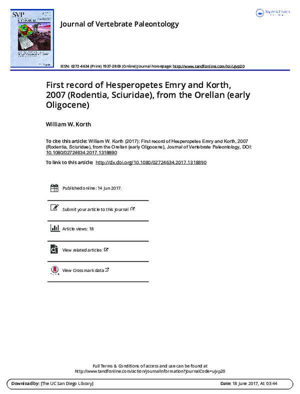 (PDF) First record of Hesperopetes Emry and Korth, 2007 (Rodentia ...