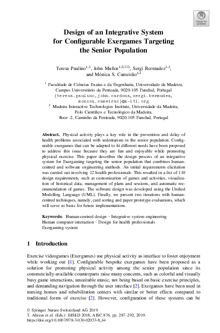 (PDF) Design of an Integrative System for Configurable Exergames ...