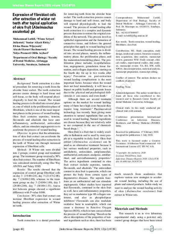 (PDF) Expression of Fibroblast Cells after Extraction of Wistar Rat ...