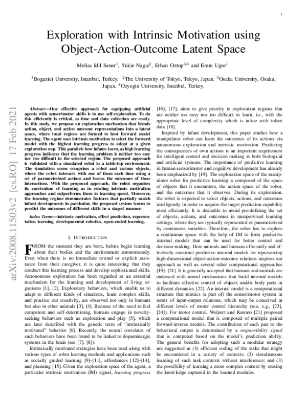 (PDF) Exploration With Intrinsic Motivation Using Object–Action–Outcome ...