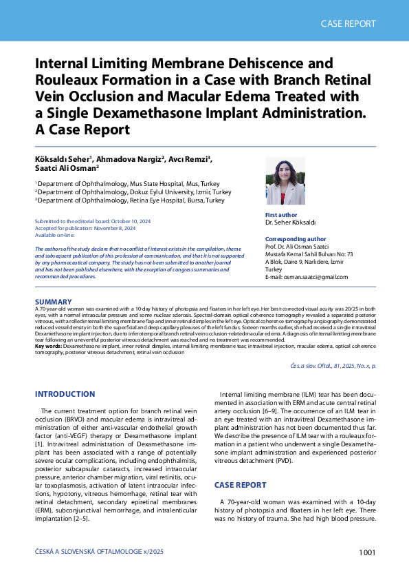 (PDF) Internal Limiting Membrane Dehiscence and Rouleaux Formation in a ...