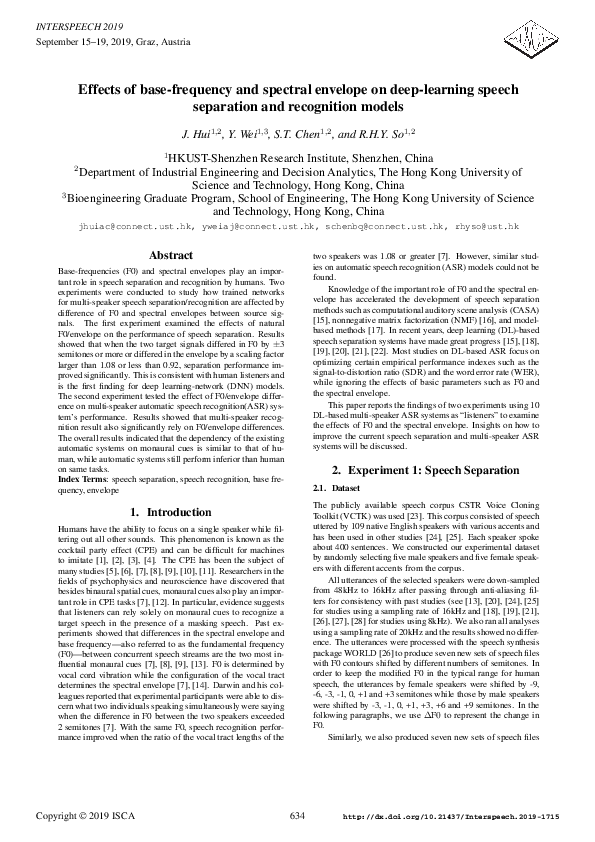 (PDF) Effects of Base-Frequency and Spectral Envelope on Deep-Learning Speech Separation and ...
