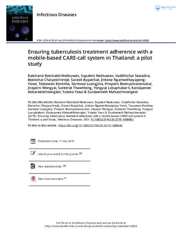 (PDF) Ensuring tuberculosis treatment adherence with a mobile-based ...