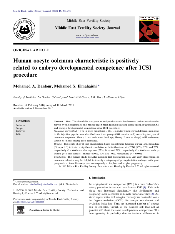 (PDF) Human oocyte oolemma characteristic is positively related to ...
