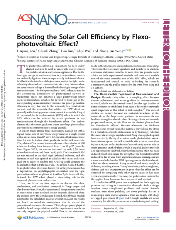 (PDF) Boosting the Solar Cell Efficiency by Flexo-photovoltaic Effect?