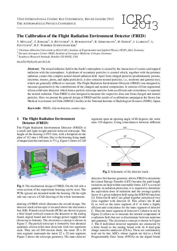 (PDF) The Calibration of the Flight Radiation Environment Detector (FRED)