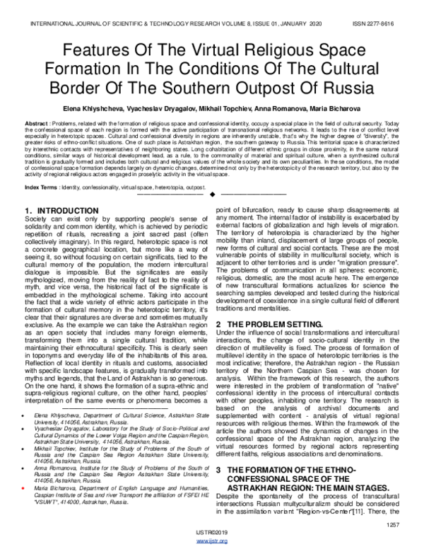 (PDF) Features Of The Virtual Religious Space Formation In The ...