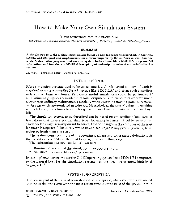 (PDF) How to make your own simulation system