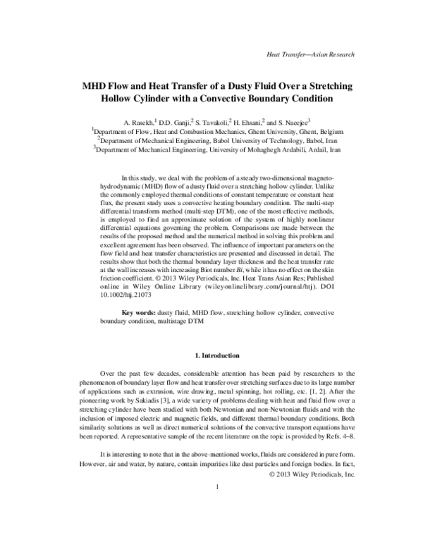 (PDF) MHD Flow and Heat Transfer of a Dusty Fluid Over a Stretching ...