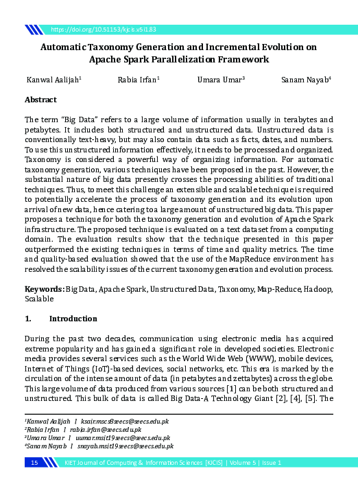 (PDF) Automatic Taxonomy Generation and Incremental Evolution on Apache ...