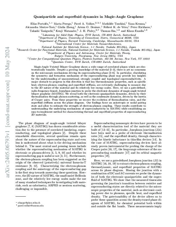 (PDF) Quasiparticle and superfluid dynamics in Magic-Angle Graphene
