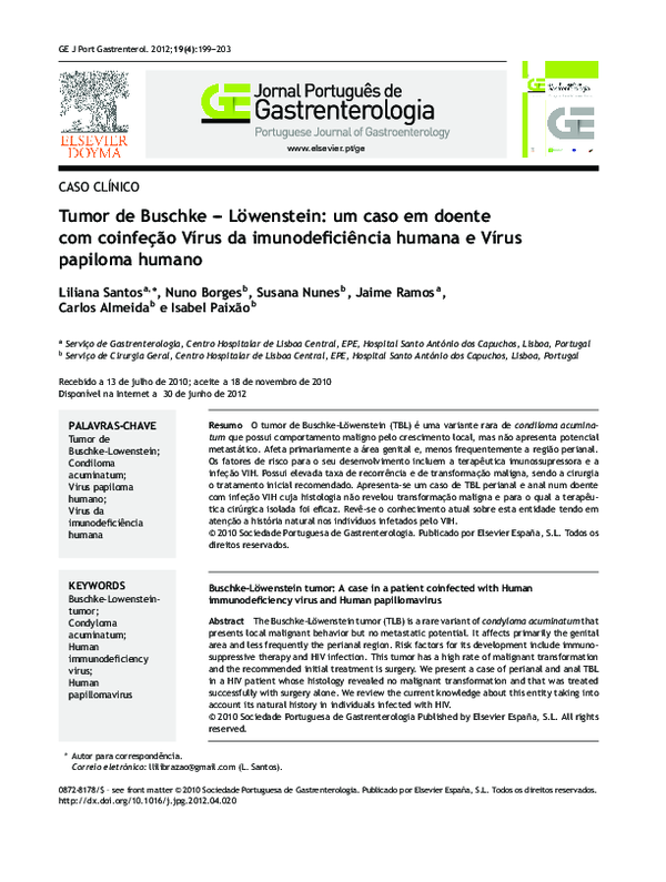 (PDF) Tumor de Buschke – Löwenstein: um caso em doente com coinfeção ...