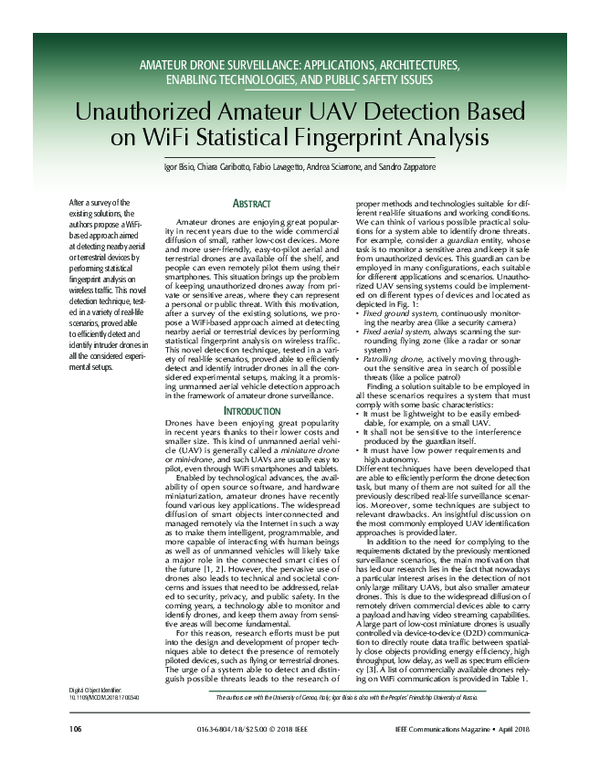 (PDF) Unauthorized Amateur UAV Detection Based on WiFi Statistical ...
