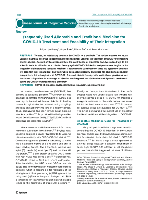 (PDF) Frequently Used Allopathic and Traditional Medicine for COVID-19 ...