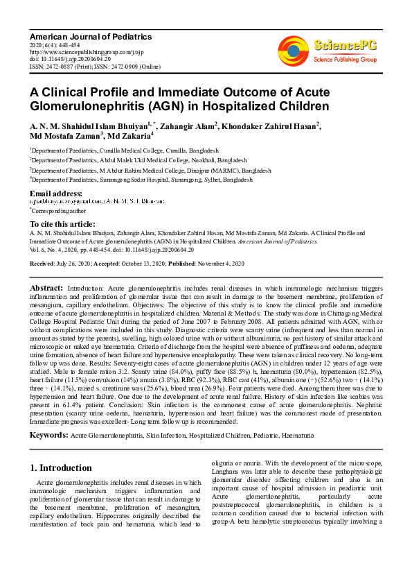 (PDF) A Clinical Profile and Immediate Outcome of Acute ...