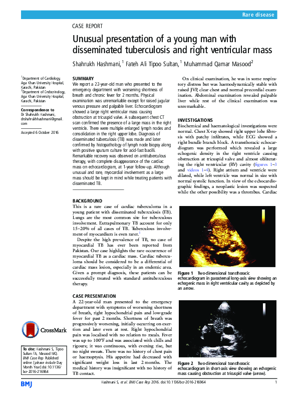 (PDF) Unusual presentation of a young man with disseminated ...