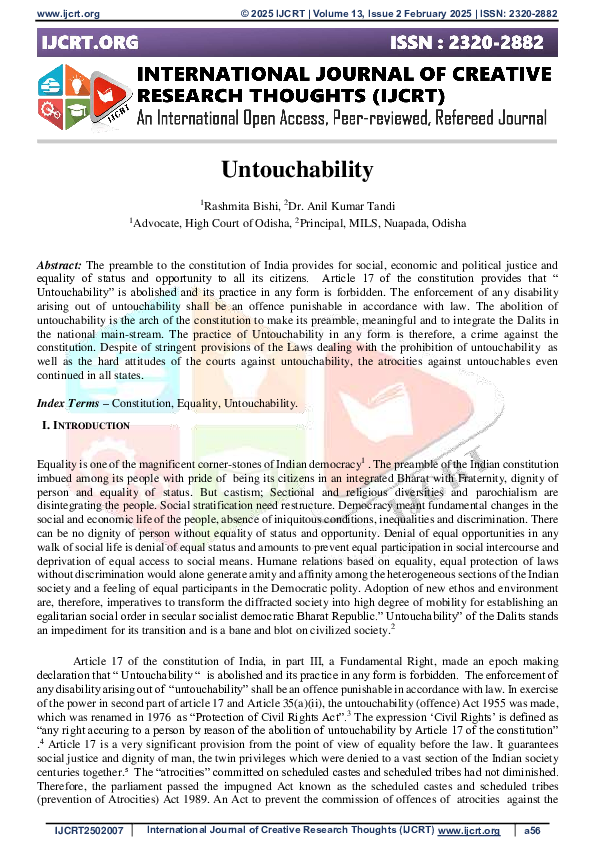 (PDF) Untouchability