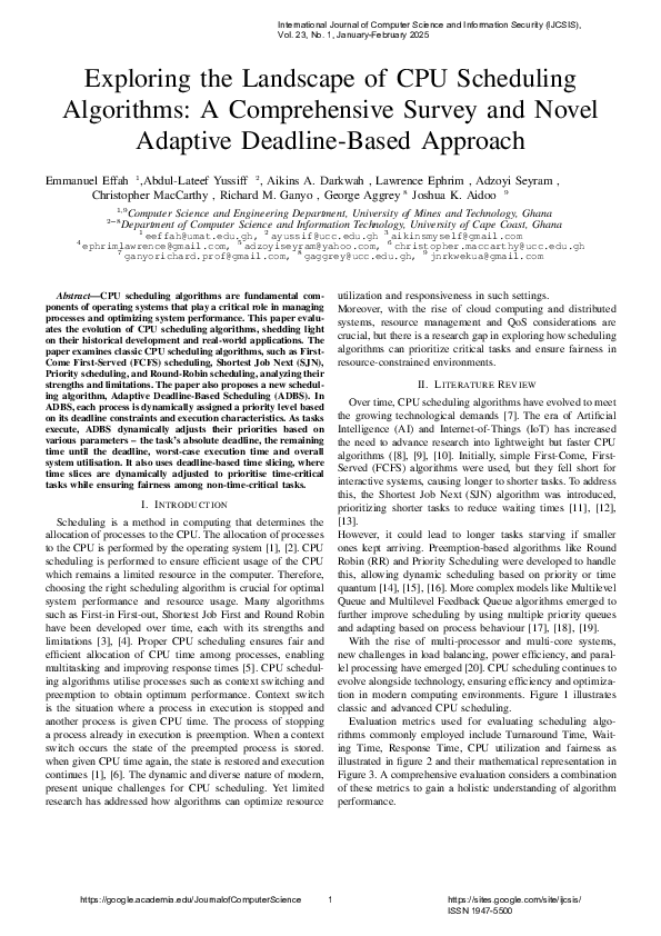 (PDF) Exploring the Landscape of CPU Scheduling Algorithms: A Comprehensive Survey and Novel ...