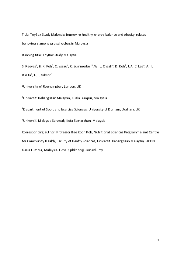 (PDF) ToyBox Study Malaysia: Improving healthy energy balance and ...