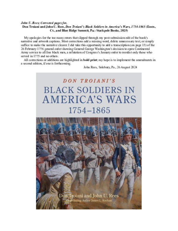 (PDF) Corrected pages for, Don Troiani and John U. Rees, Don Troiani’s ...