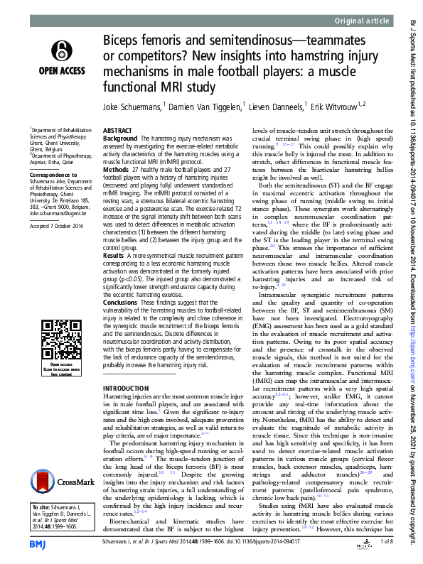 (PDF) Biceps femoris and semitendinosus--teammates or competitors? New ...
