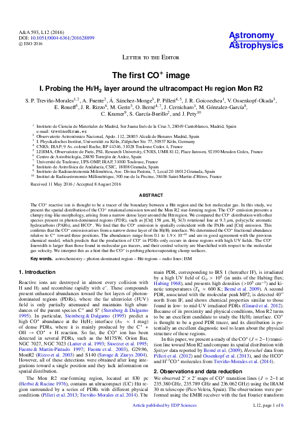 (PDF) The first CO+image