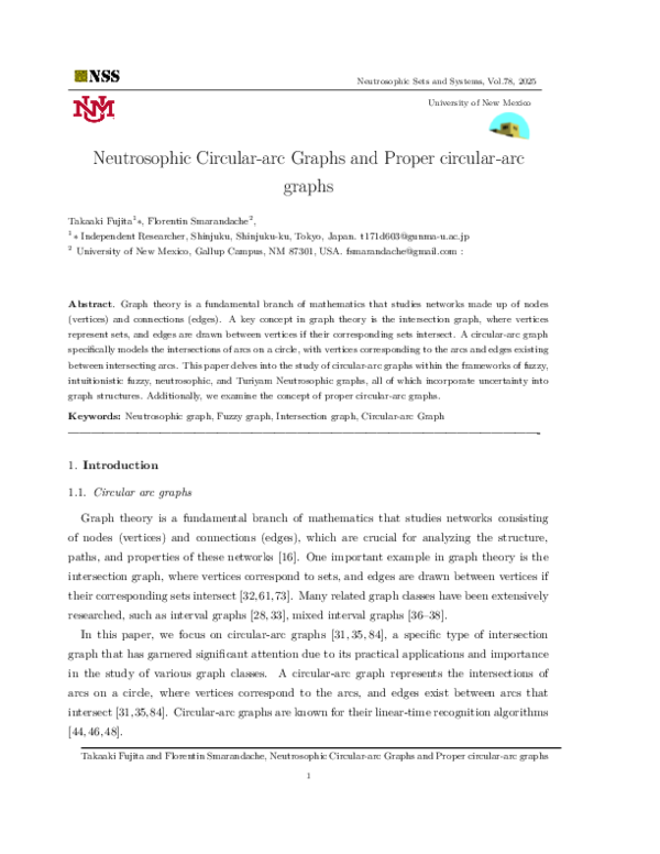 (PDF) Neutrosophic Circular-arc Graphs and Proper circular-arc graphs
