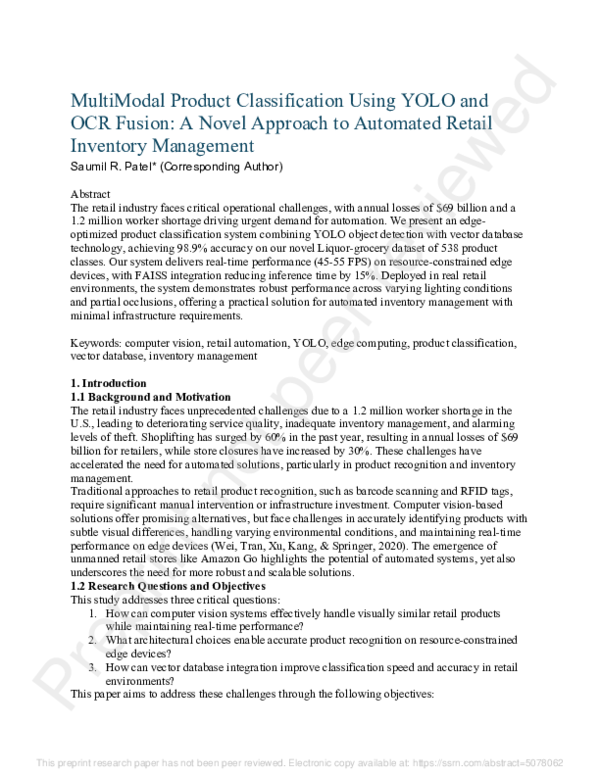 (PDF) MultiModal Product Classification Using YOLO and OCR Fusion: A Novel Approach to Automated ...