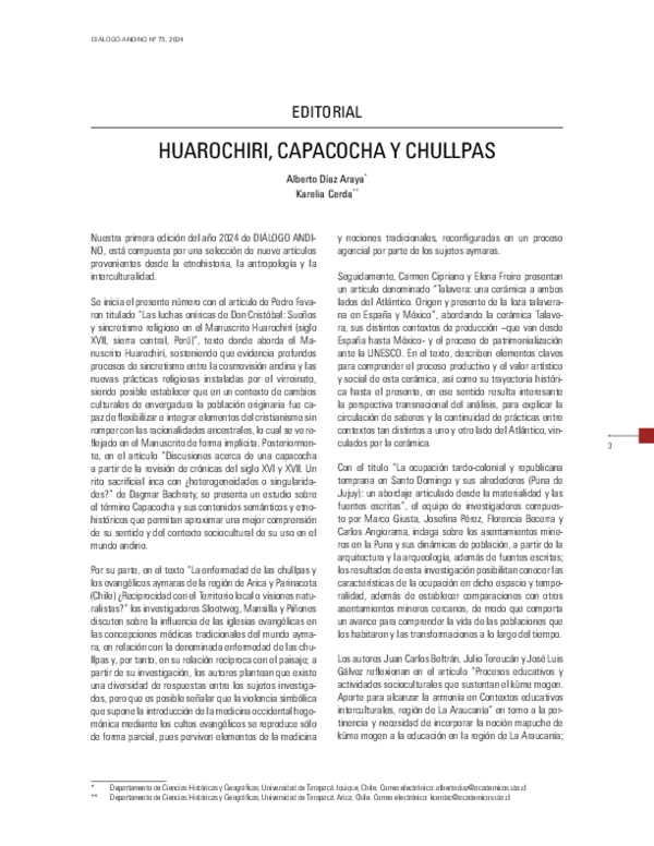 (PDF) Huarochiri, Capacocha y Chullpas