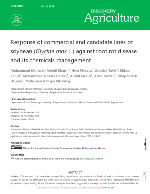 (PDF) Response of commercial and candidate lines of soybean (Glycine ...