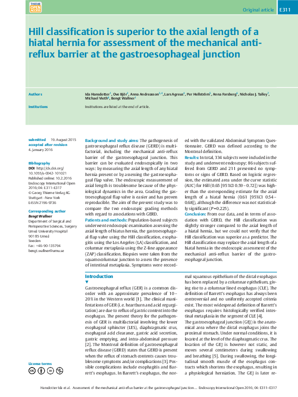 (PDF) Hill classification is superior to the axial length of a hiatal ...