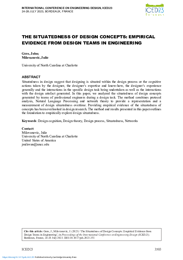 (PDF) The Situatedness of Design Concepts: Empirical Evidence from ...