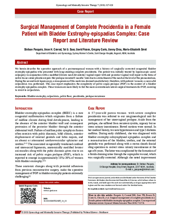 (PDF) Surgical management of complete procidentia in a female patient ...