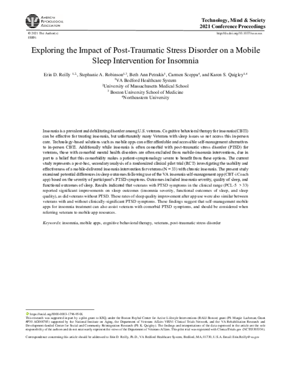 (PDF) Exploring the Impact of Post-Traumatic Stress Disorder on a ...