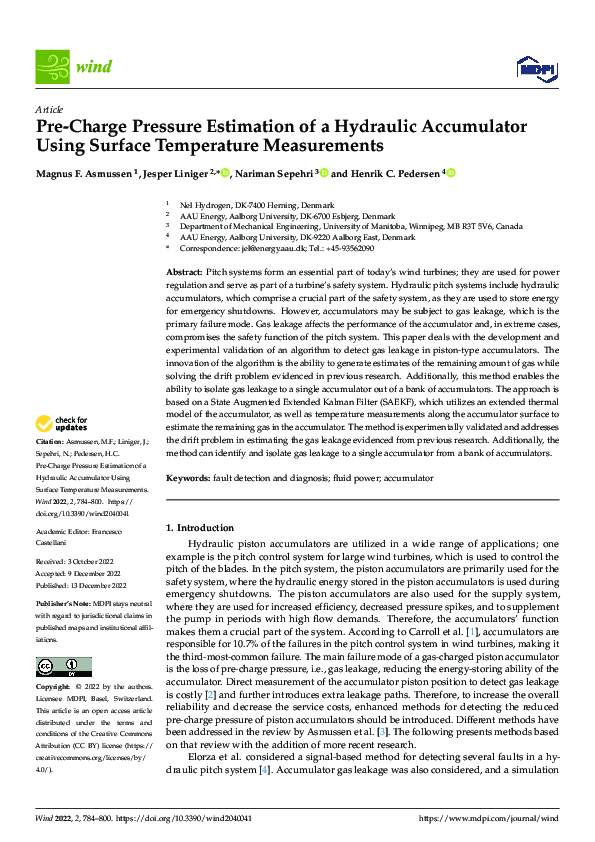(PDF) Pre-Charge Pressure Estimation of a Hydraulic Accumulator Using Surface Temperature ...